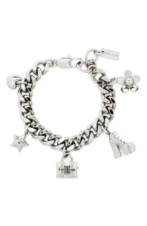 Marc Jacobs Mini Icon Charm Bracelet - Light Antique Silver