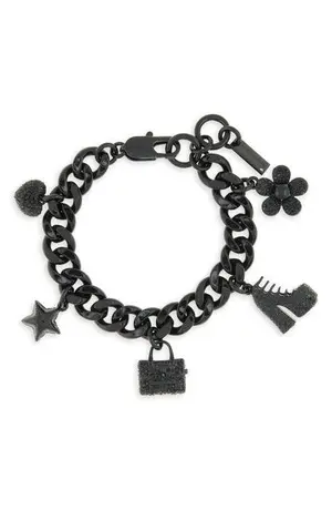 Marc Jacobs Marc Jacobs Mini Icon Pavé Charm Bracelet Black/crystal