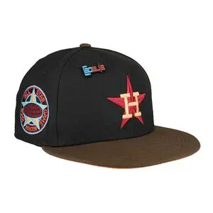 New Era Houston Astros 1968 All-star Game Patch 59fifty Fitted Cap - Black/orange