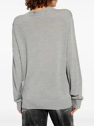 Dsquared2 Virgin Wool V-neck Cardigan - Grey