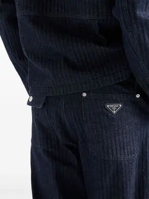 Prada Enamel-triangle Logo Trousers