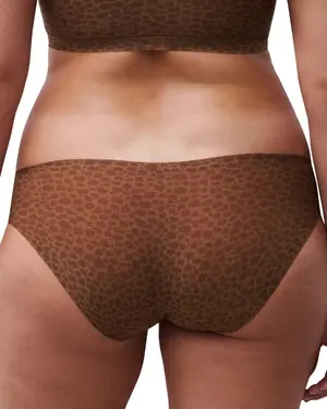 Chantelle Seamless Print Bikini Bottom - Wild Brown
