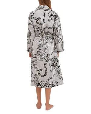 Desmond & Dempsey Printed Towel Robe - Jaguar Cream