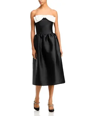 Paneled Taffeta Midi Dresses