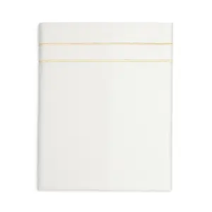 AMALIA HOME COLLECTION Dalila Sateen Flat Sheet, King Exclusive - Cream/gold