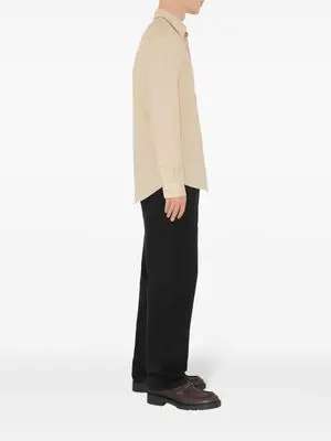 Burberry Ekd-embroidered Cotton Shirt - Neutrals