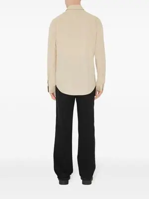 Burberry Ekd-embroidered Cotton Shirt - Neutrals