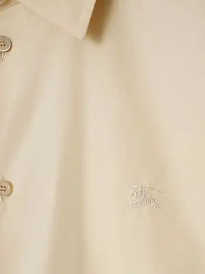 Burberry Ekd-embroidered Cotton Shirt - Neutrals