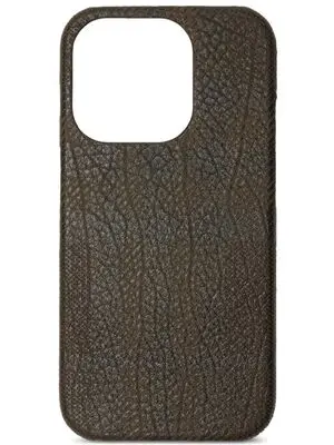 Burberry Check Leather Iphone 15 Pro Case - Brown