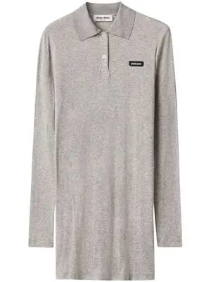 Miu Miu Ribbed-knit Mini Dress - Grey