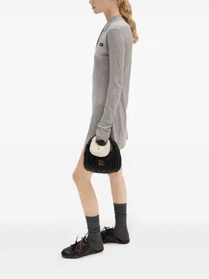 Miu Miu Ribbed-knit Mini Dress - Grey