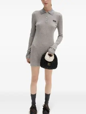 Miu Miu Ribbed-knit Mini Dress - Grey
