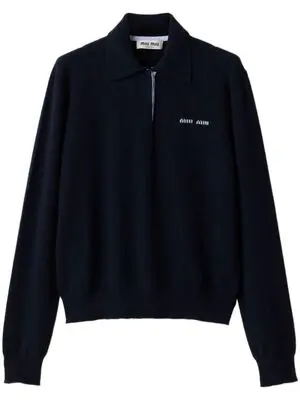 Miu Miu Cashmere Polo Shirt - Blue
