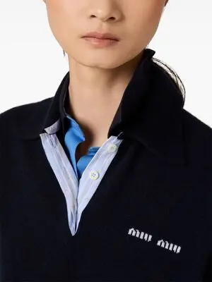 Miu Miu Cashmere Polo Shirt - Blue