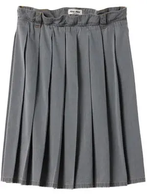 Miu Miu Pleated Midi Skirt - Grey