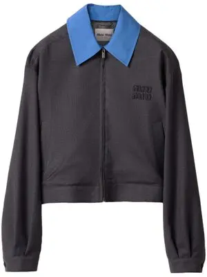 Miu Miu Gabardine-weave Bomber Jacket