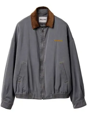 Miu Miu Velvet-trimmed Bomber Jacket