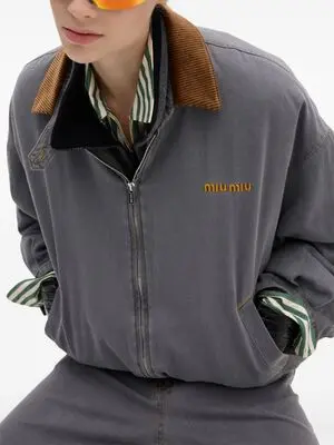 Miu Miu Velvet-trimmed Bomber Jacket