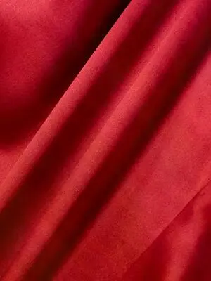 Versace Sequin-trimmed Draped Silk-satin Gown - Red