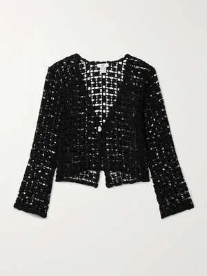 SARA CRISTINA Nerea Embellished Crochet Top