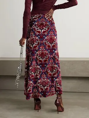 Rabanne Devoré-velvet Maxi Skirt