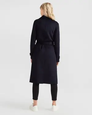 BELLE & BLOOM Front Runner Belted Coat - Navy