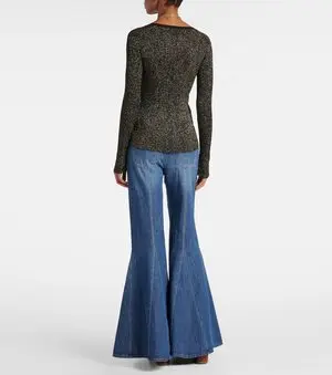 Chloé Ribbed-knit Lurex® Henley Shirt