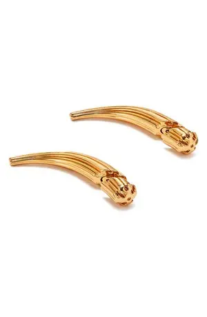 Tory Burch Pierced Front-back Earrings - Light Brass