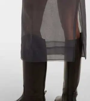 Brunello Cucinelli Sheer Silk Midi Skirt