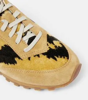 Le Monde Beryl Slim Runner Velvet And Suede Sneakers