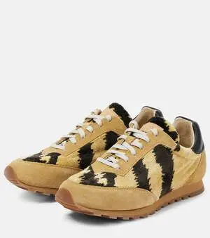 Le Monde Beryl Slim Runner Velvet And Suede Sneakers
