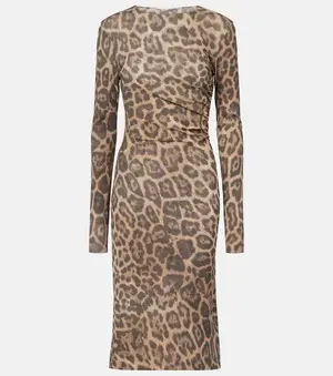 Stella McCartney Leopard-print Midi Dress - Multicoloured