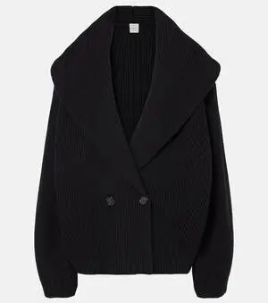 TOTEME Wool-blend Buttoned Cardigan - Black