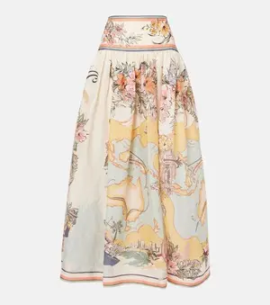 Zimmermann Tallow Printed Maxi Skirt