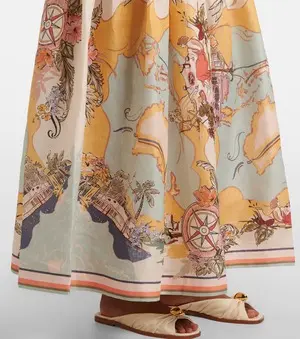 Zimmermann Tallow Printed Maxi Skirt