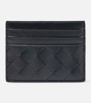 Bottega Veneta Intrecciato Leather Card Holder - Black