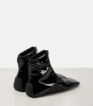Alaïa Faux Patent Leather Ankle Boots