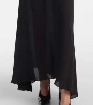 Wardrobe.NYC Flared Maxi Silk Skirt