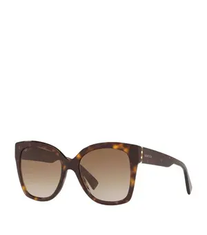 Gucci Tortoiseshell Rectangular Sunglasses