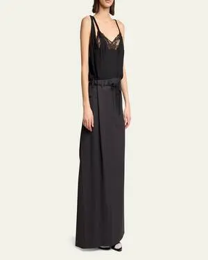 Balenciaga Long Hybrid Belted Slip Dress