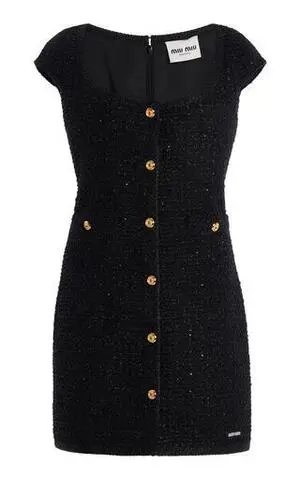 Miu Miu Lamé-bouclé Tweed Mini Dress