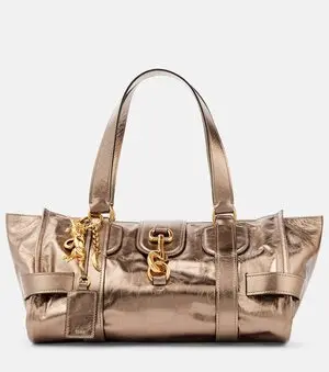 Chloé Kerala 25 Large Metallic Leather Tote - Silver