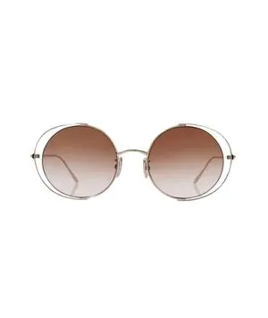 Loewe Signature Round Frame Sunglasses - Gold