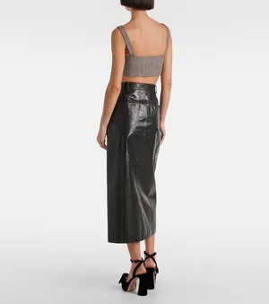 SELF-PORTRAIT Leather Pencil Skirt