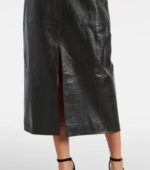 SELF-PORTRAIT Leather Pencil Skirt