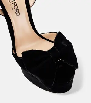 TOM FORD Brigitte 130 Velvet Platform Sandals