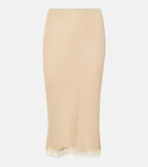 THE ROW Indira Lace-trimmed Midi Skirt