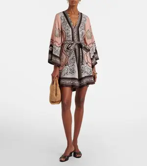 La DoubleJ Magnifico Printed Silk Twill Minidress - Multicoloured