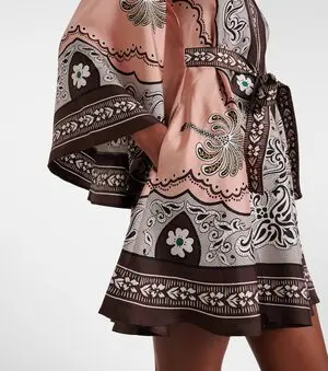 La DoubleJ Magnifico Printed Silk Twill Minidress - Multicoloured