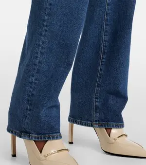 FRAME The Ruler High-rise Straight Jeans - Blue